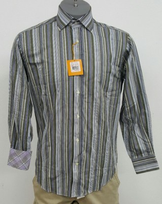 Thomas Dean TD Green Striped Pin Dot Button Up L/S Men's Shirt NWT $110 ...