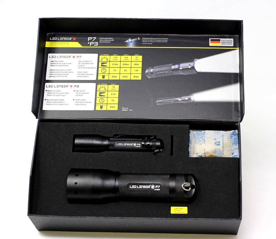 Flashligth LED LENSER P7 Pocket & P3 Micro Flashlight Set BLACK NEW | eBay