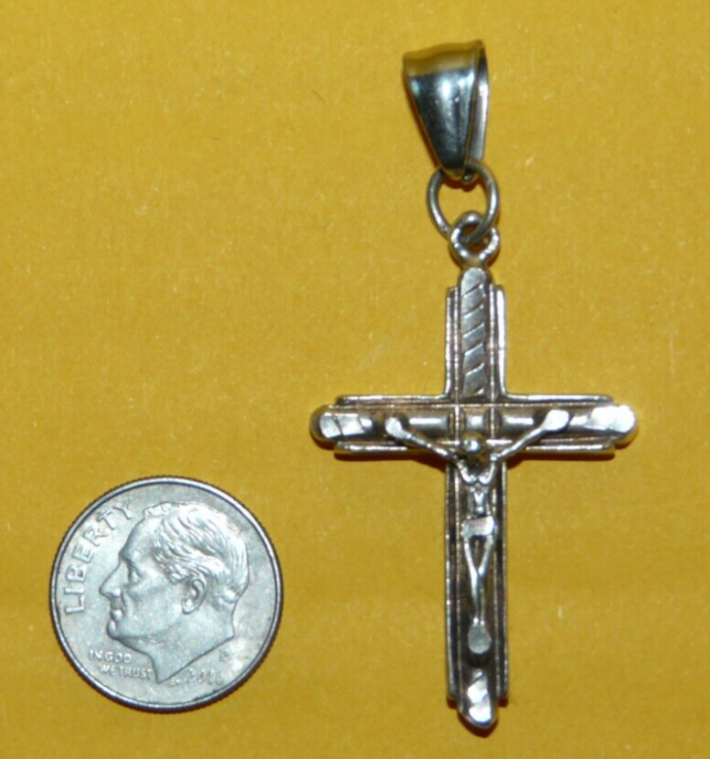 VTG~"925"~STERLING~SILVER~ORNATE~"JESUS~ON~THE~CROSS~CRUCIFIX ...