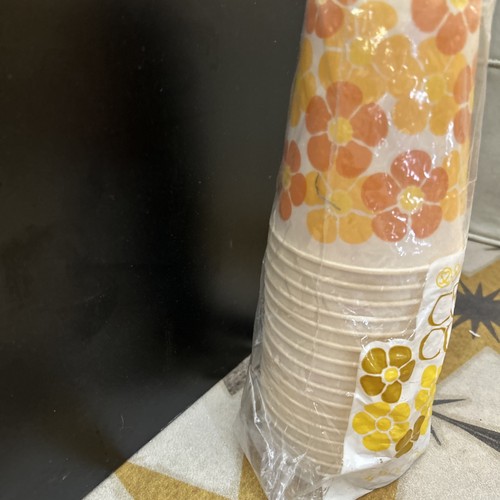RARE Vintage Sweetheart 70s Floral Disposable Plastic Cold Cups ...