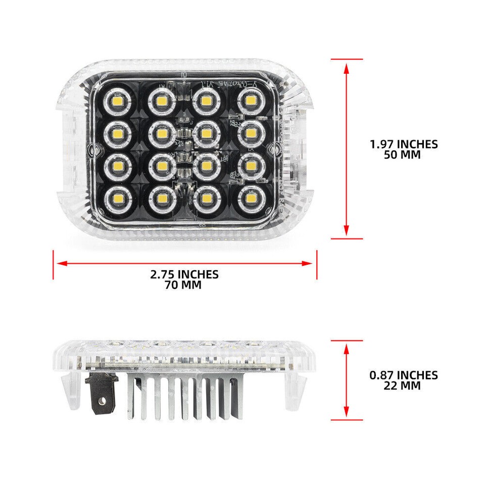 2x For Ford Transit Connect E-Transit Cargo Van LED Interior Dome Cargo ...