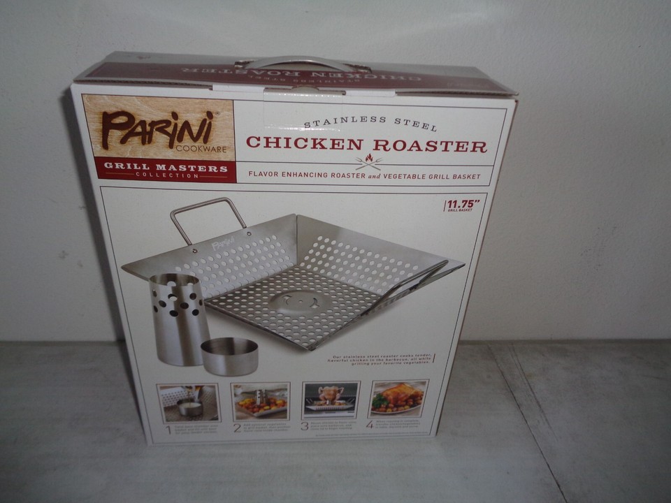 PARINI Stainless Steel Grill Masters Collection Chicken Roaster, NEW in ...