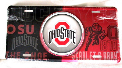 OHIO STATE BUCKEYES Embossed Bullseye Metal License Plate #01 - NEW | eBay