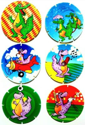 Croco, Dino, Toto Cartoon Tazos - Croky Caps Flippos - 1995 | eBay