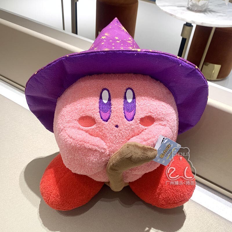 Star Kirby Wizard Plush Kriby Cute Flying Broom for Halloween Stuffed ...