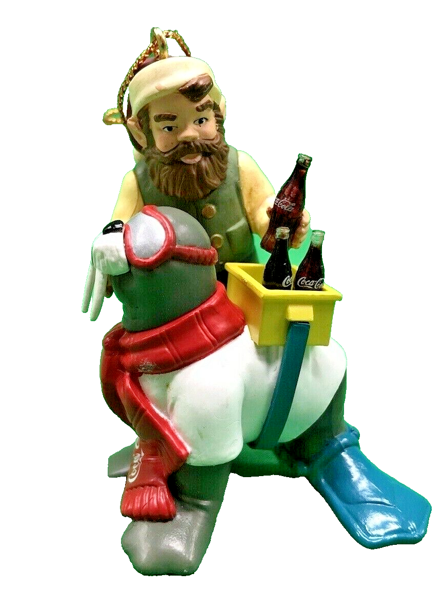 Scuba Coca-Cola 1998 Trim A Tree Collection Elf & Walrus Ornament ...