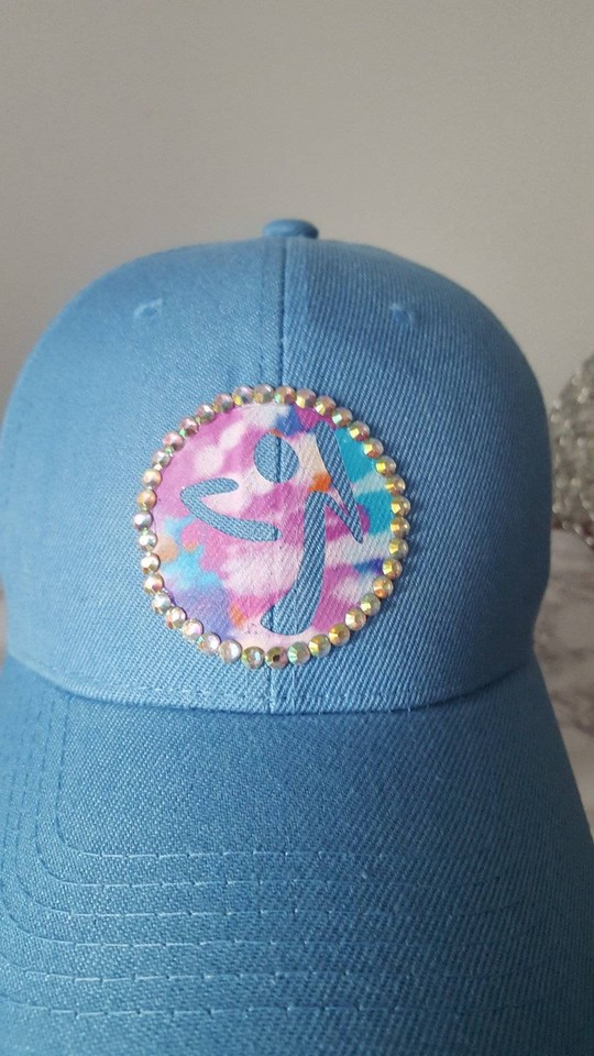 New Powder Blue Fashion Baseball Cap Hat Tie-dye with Iridescent Gems ...