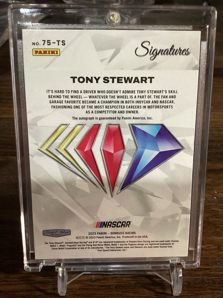 Tony Stewart NASCAR 75th Anniversary Signatures Autographed Card. 10/75 ...