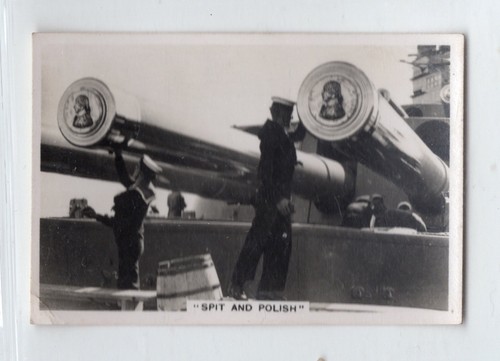 Military Shipping Card. The Royal Navy Cleaning the 16” guns of HMS ...