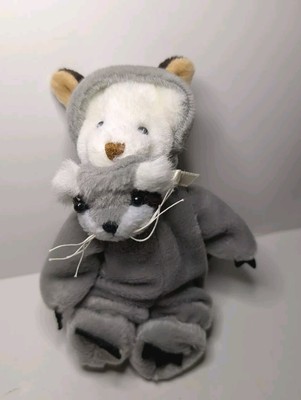 Vtg Ganz Wee Village Bear 1999 Bandit Raccoon Costume 6” Stuffed Animal ...
