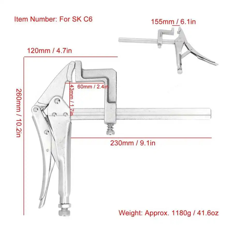 SK-C6 Clamp Vise Steel Pointed Heavy Duty Adjustable Sliding Rod Pliers ...