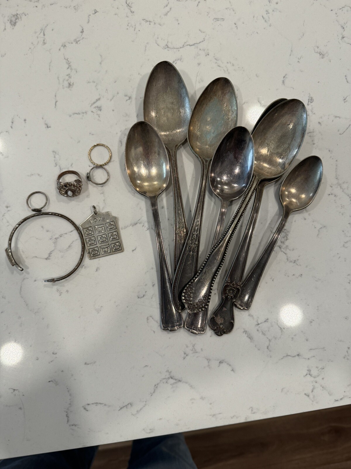 Lots Of Sterling Silver And Silver Plate Jewelry & Flatware Scrap It or ...