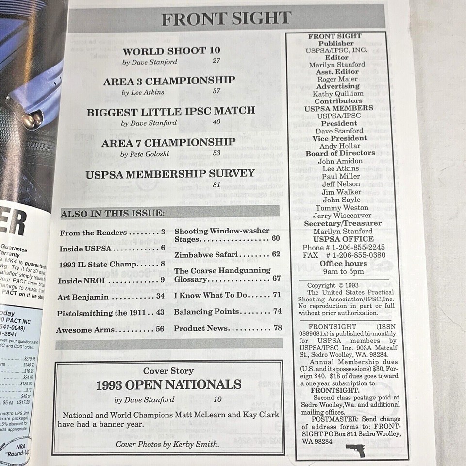 Front Sight Magazine USPSA Open & World Champions Handgun November ...