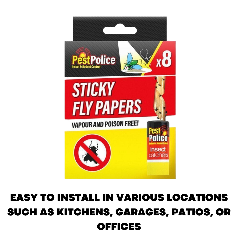 8 x Sticky Fly Papers Catcher Insects Flies Bug Mosquito Wasp Traps ...