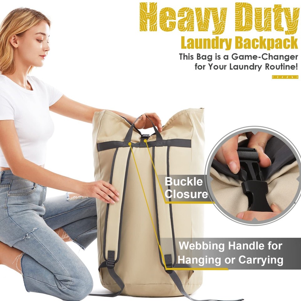 Heavy Duty Laundry Bag 115L Sturdy Laundry Backpack Bag Extra Large ...