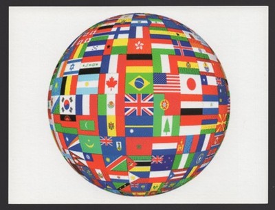 Postcard - Global Flags Symbol Badge Patch | eBay
