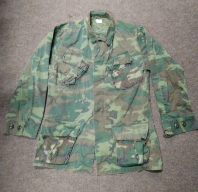 Vintage USGI 1969 ERDL Camo Slant Pocket Vietnam Jacket Shirt Ripstop ...