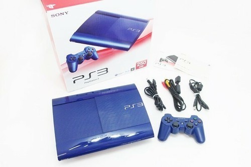 Sony Playstation 3 Super Slim Azurite Blue CECH-4000 Console PS3 250GB ...