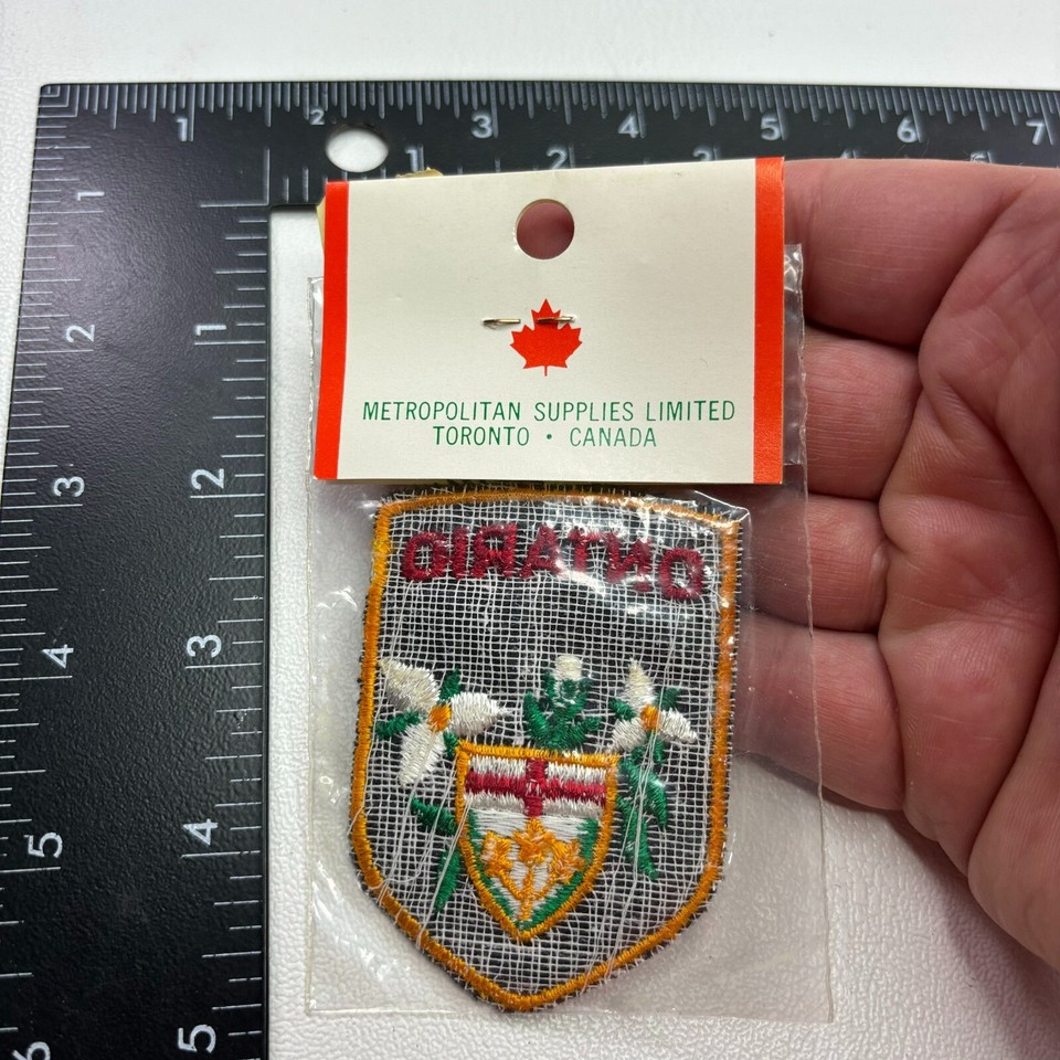 Vintage Original Package ONTARIO SHIELD COAT OF ARMS Canada Patch 47D9 ...