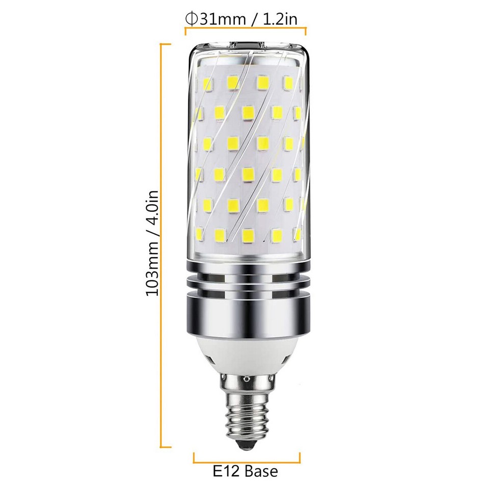 16W E12 LED 6000K Corn Bulb Light Candelabra Ceiling Fan Lamp Daylight ...