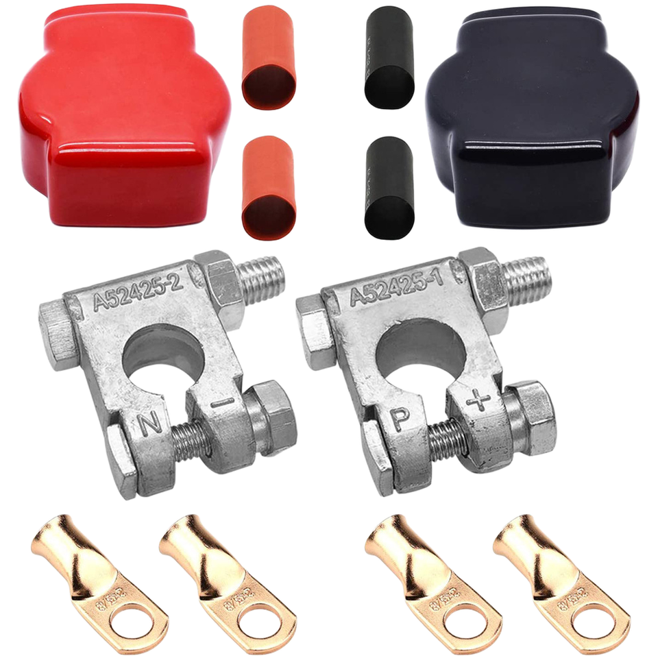 Car Battery Terminal Clamps Positive Negative Zinc Alloy for Boat RV ...