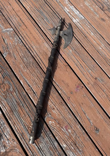 Antique Medieval Style Battle Axe Wooden Handle 30” | eBay