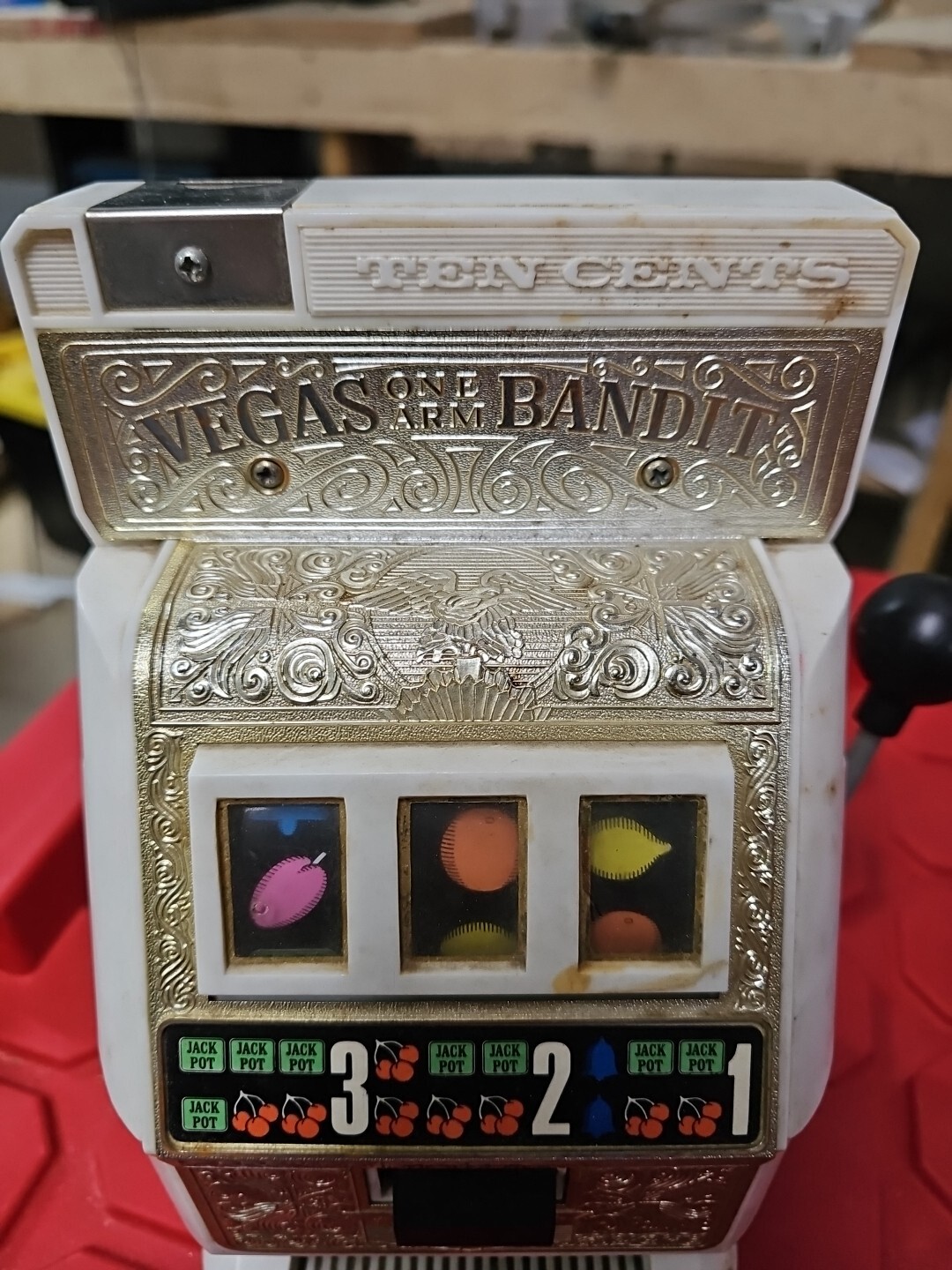 Vegas One Arm Bandit Vintage 10 Cents Slot Machine Poynter PRO. INC ...