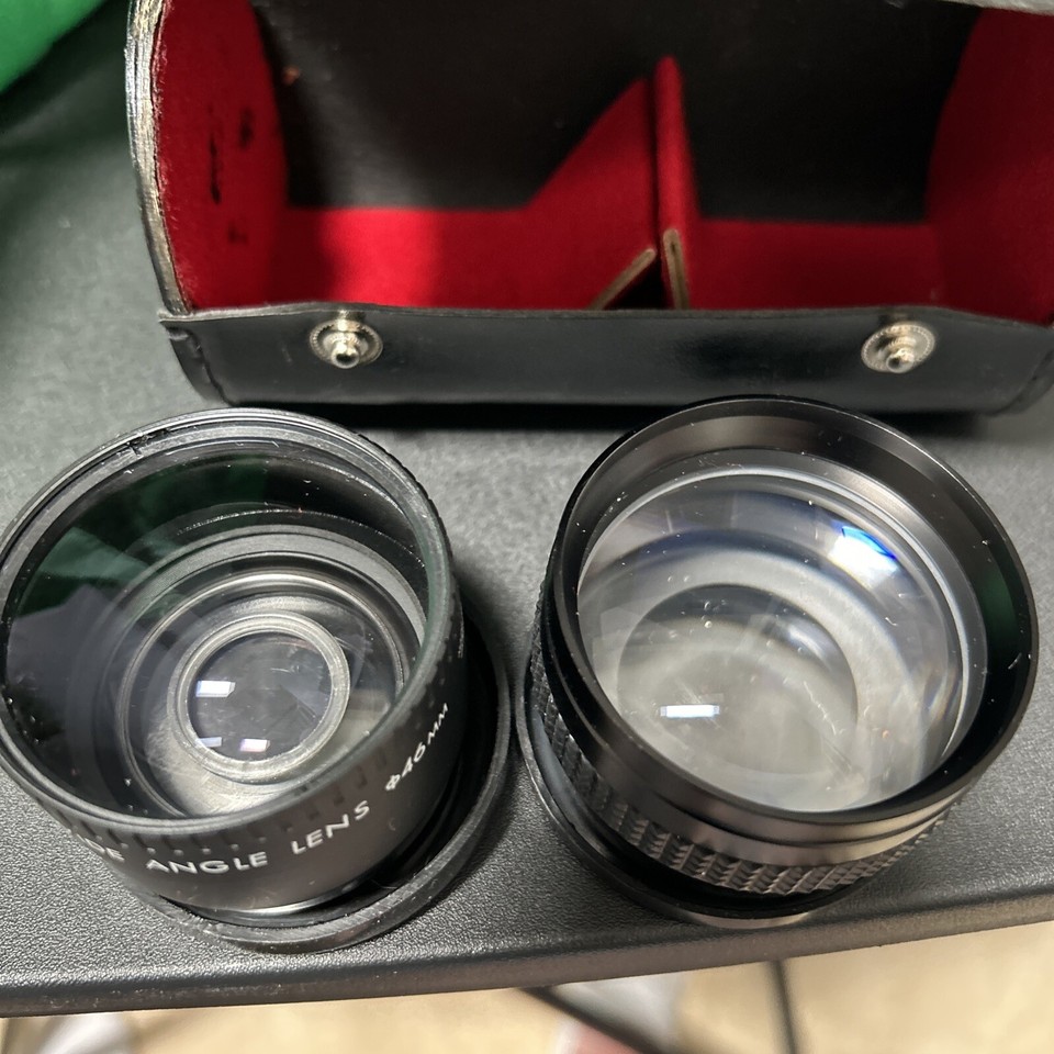 Anscor 46mm Telephoto Lens & 46mm Wide Angle Lens with Caps and Case ...