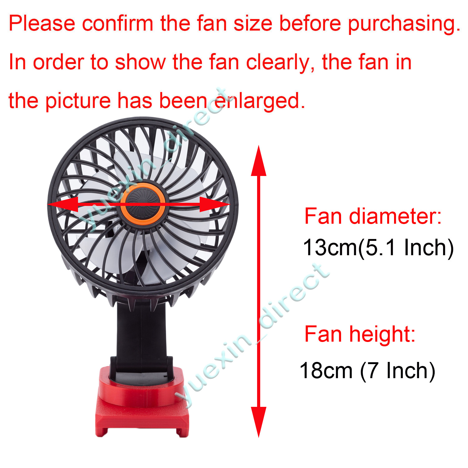 Wireless Desk Fan Rechargeable Battery Operated Fan Camping for Ozito ...