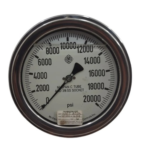McDaniel Pressure Gauge 0-20000 psi Back Connection Stainless Steel Oil ...