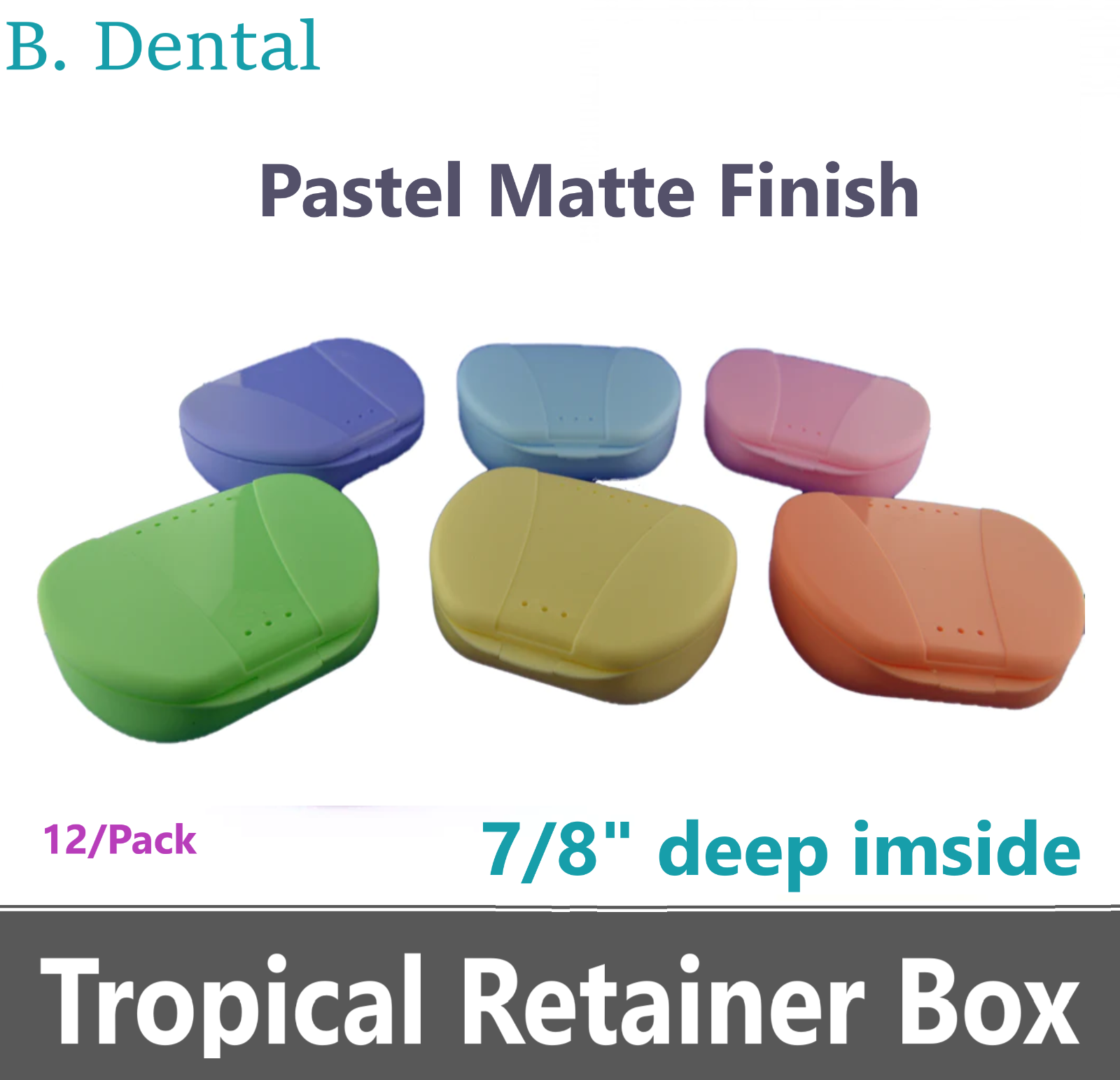 12 /Box Dental Ortho Retainer Boxes Denture Case, Mouthguard Containers ...