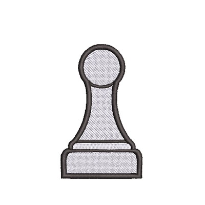 White Pawn Chess Piece Patch Embroidered Iron-on Classic Strategy Game ...