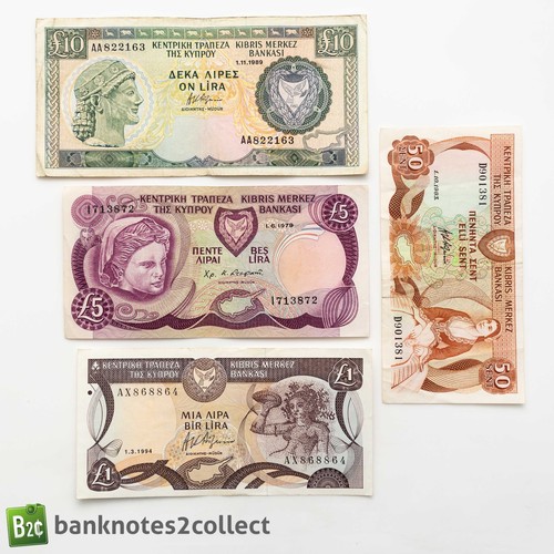 CYPRUS: Set of 4 Cypriot Pound Banknotes. | eBay