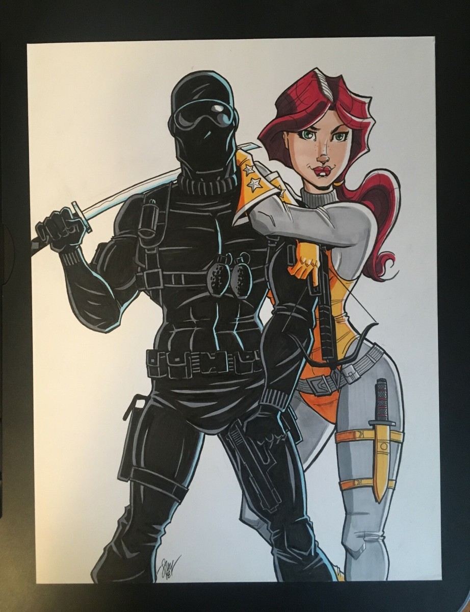 Snake Eyes Drawings Snake Eyes G.I. Joe Marker Drawing Print 8.5 X 11