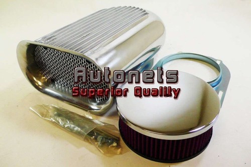 Washable Polish Aluminum Hillborn Fin Hood Scoop Air cleaner Single ...