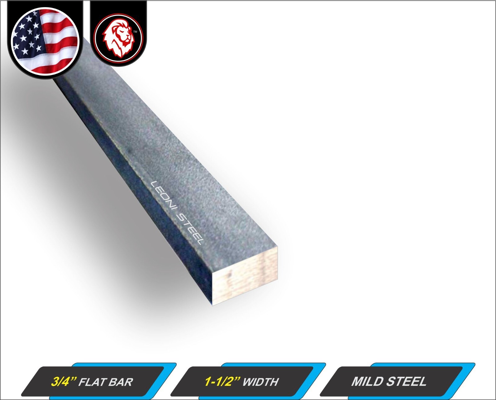 3/4" x 1-1/2" Metal Flat Bar - Mild Steel - Metal Stock - 36" Long (3 ...