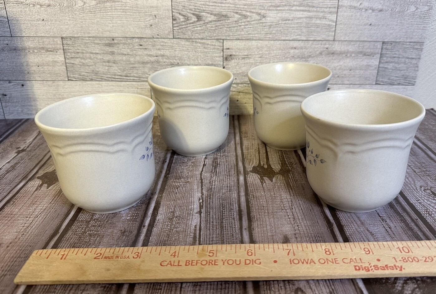 Set of 4 Vintage Pfaltzgraff Spectrum Blue Floral Mug Coffee Teacup | eBay