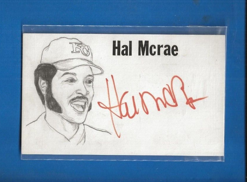 Hal Mcrae signed original set art/ 1975 Mengler card set - 1 of 1- KC ...