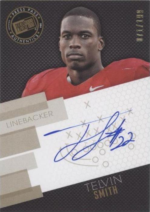 2014 Press Pass - Signings Telvin Smith #PPS-TS Gold X's & O's /199 (AU ...