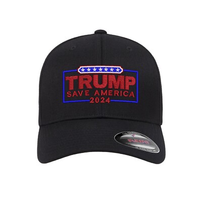 Trump Save America Embroidered Flexfit Fitted Ball Cap | eBay