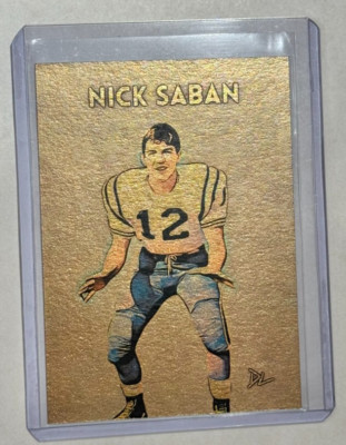 Nick Saban Gold Plated Artist Signed "Kent State University" Trading ...