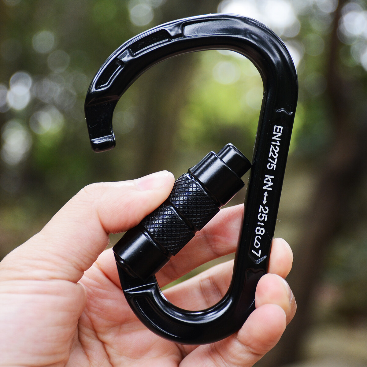 25KN HMS Pear-shape Auto-locking Carabiner Belaying Rappelling Anchor ...