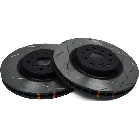 DBA 4000 T3 Series Front Rotors (Slotted, Pair) for 2004-2017 STi 4654S ...