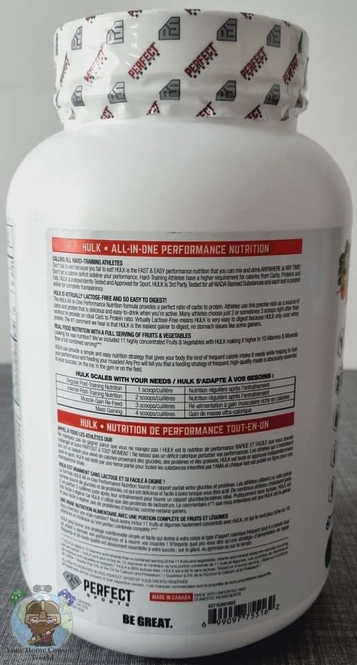 Perfect Sports HULK Protein Clean Mass Gainer Chocolate Ice Cream 1.36 ...