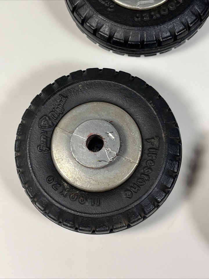Vintage Set Of 4 Doepke Firestone Truck Wheels Tires Parts Restoration ...