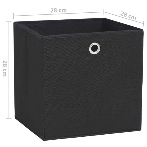 4 Black Nonwoven Fabric Storage Boxes 11x11x11 Perfect for Organizing ...