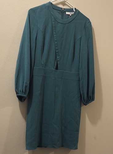 TiBi Women’s Dress - Size 4 - NWT - Teal Long Sleeve - Front Cut Out | eBay