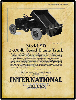 1926 International Trucks New Metal Sign: Model SD Dump Truck, Chicago ...