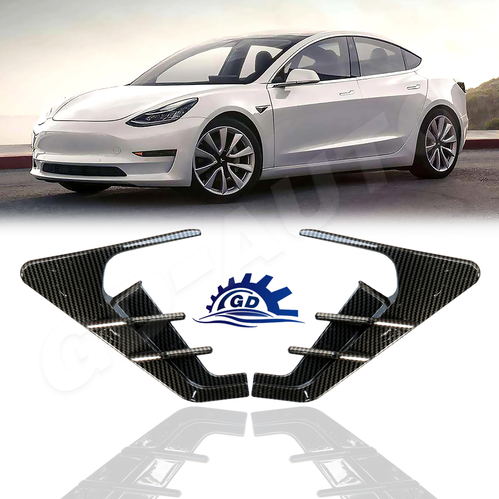 Side Fender Camera Flank Cover For 2021 2022 Tesla Model 3 Y Glossy ...