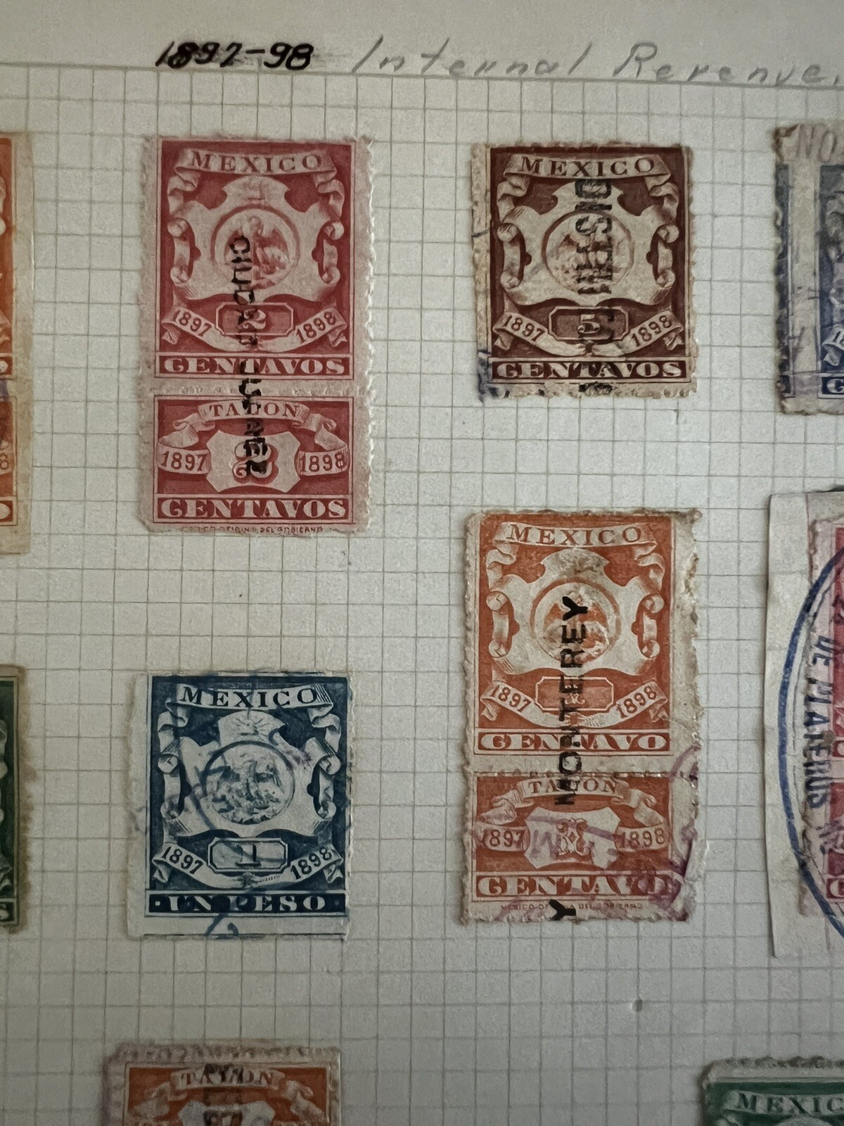 Lot L - Mexico Revenue Stamps - 1892-98 Internal Revenue Tax | eBay